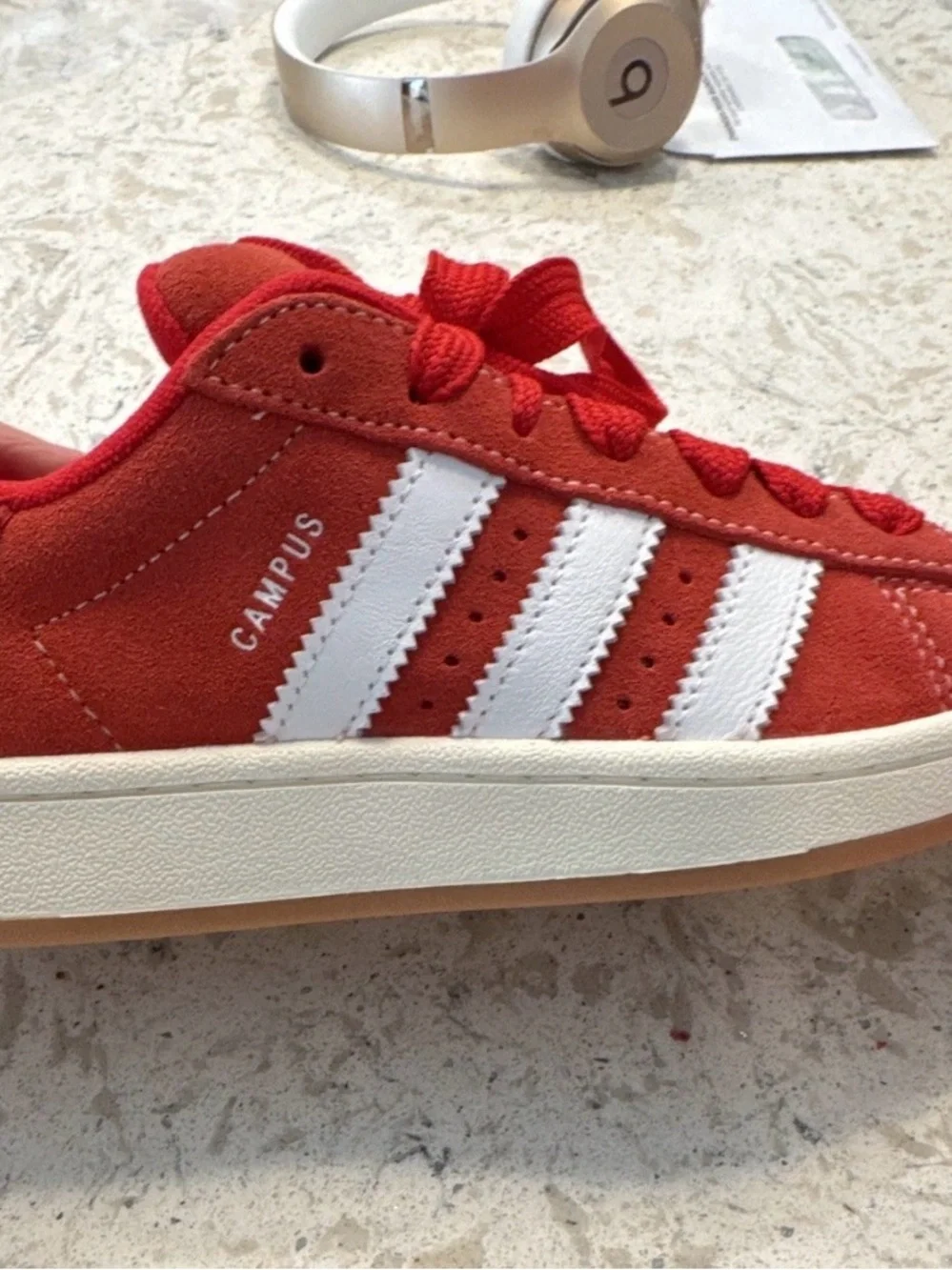 adidas | Shoes | Adidas Red Suede Lowtop Sneakers With White Insole ...